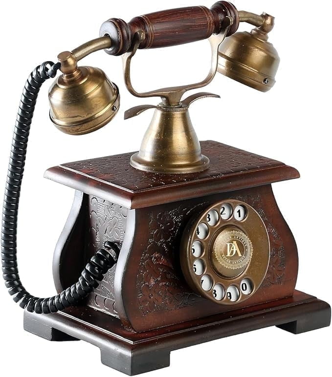 Decor Antique Wooden Carving Telephone, Vintage, Antique, Brown, 1 ...