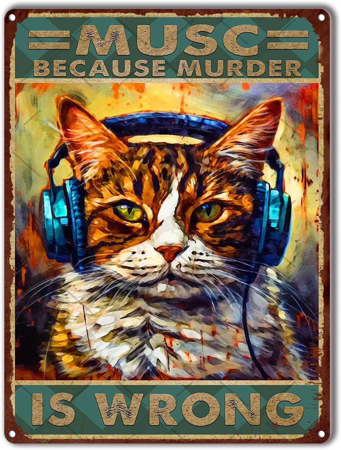 Decor Art Tin Signs Music Because Murder is Wrong Poster Tin Sign0 for ...