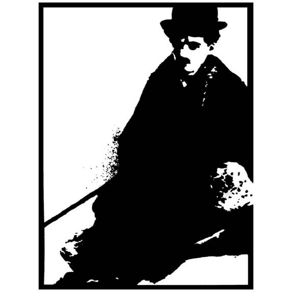 Decor B&W POSTER print.Charlie CHAPLIN.Home interior wall studio design ...