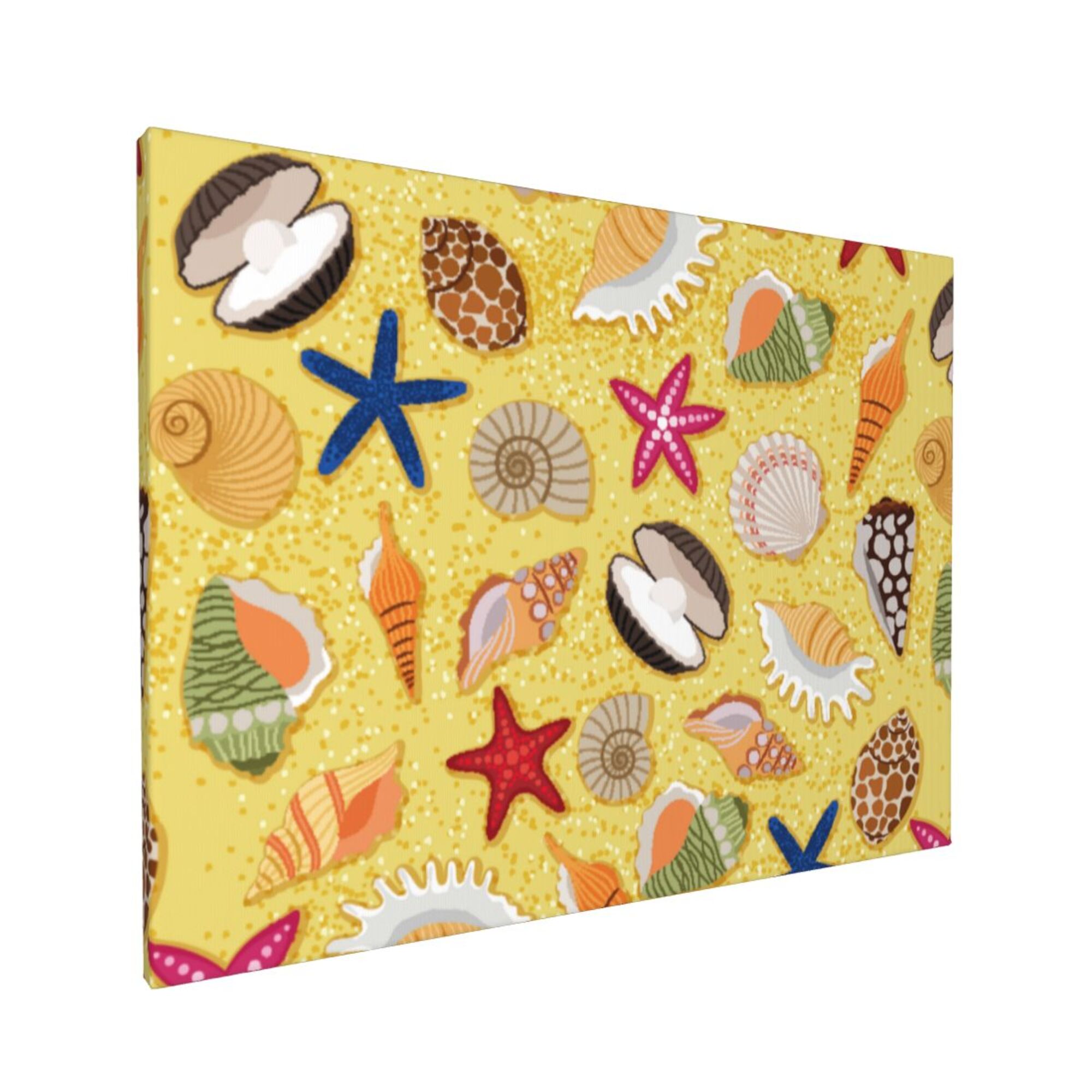 Decor Beach Sand Shells Marine Watermark Wall Decor Bathroom Canvas ...