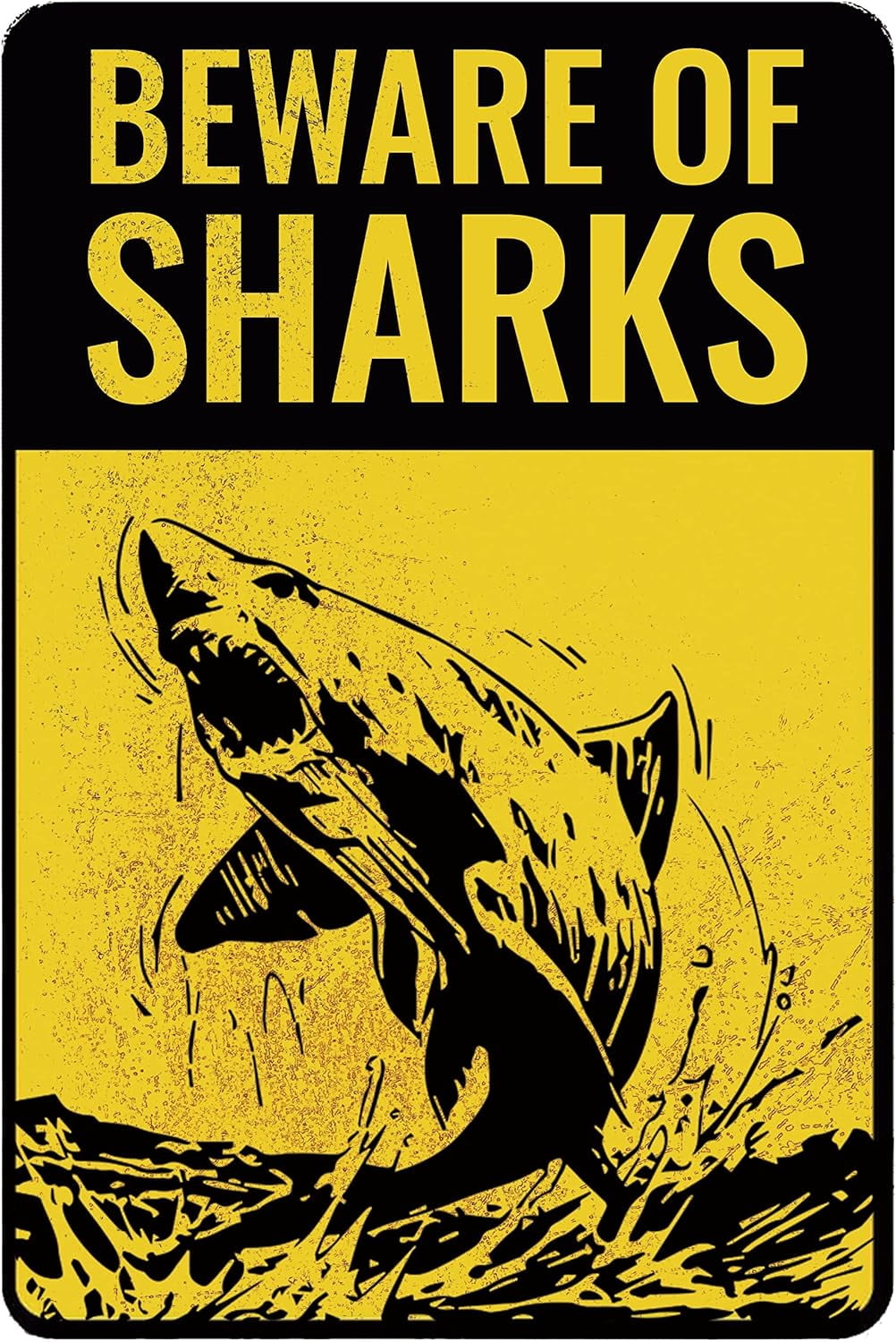Decor Beware of Sharks Warning for Restroom Bar Pub Club Cafe Homees ...