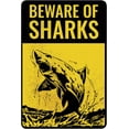 Decor Beware of Sharks Warning for Restroom Bar Pub Club Cafe Homees ...