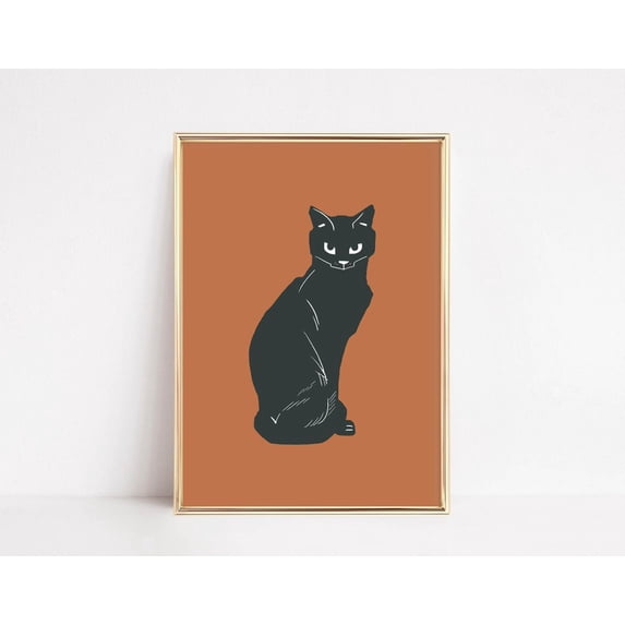 Decor Black Cat Posterfall Trendy Seasonal Wall Art Poster, Stretched ...