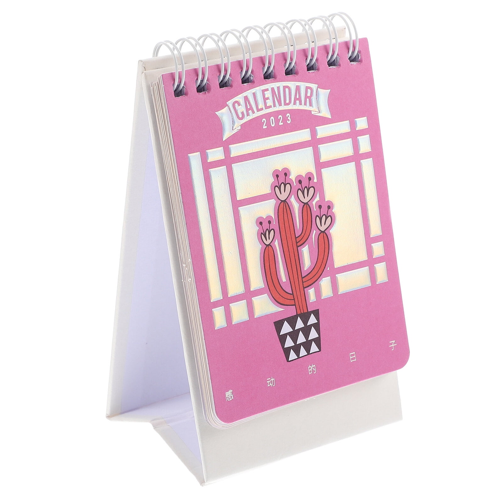 ifundom Mini Desk Calendar Simple Fresh Style Pink Paper Home Office ...
