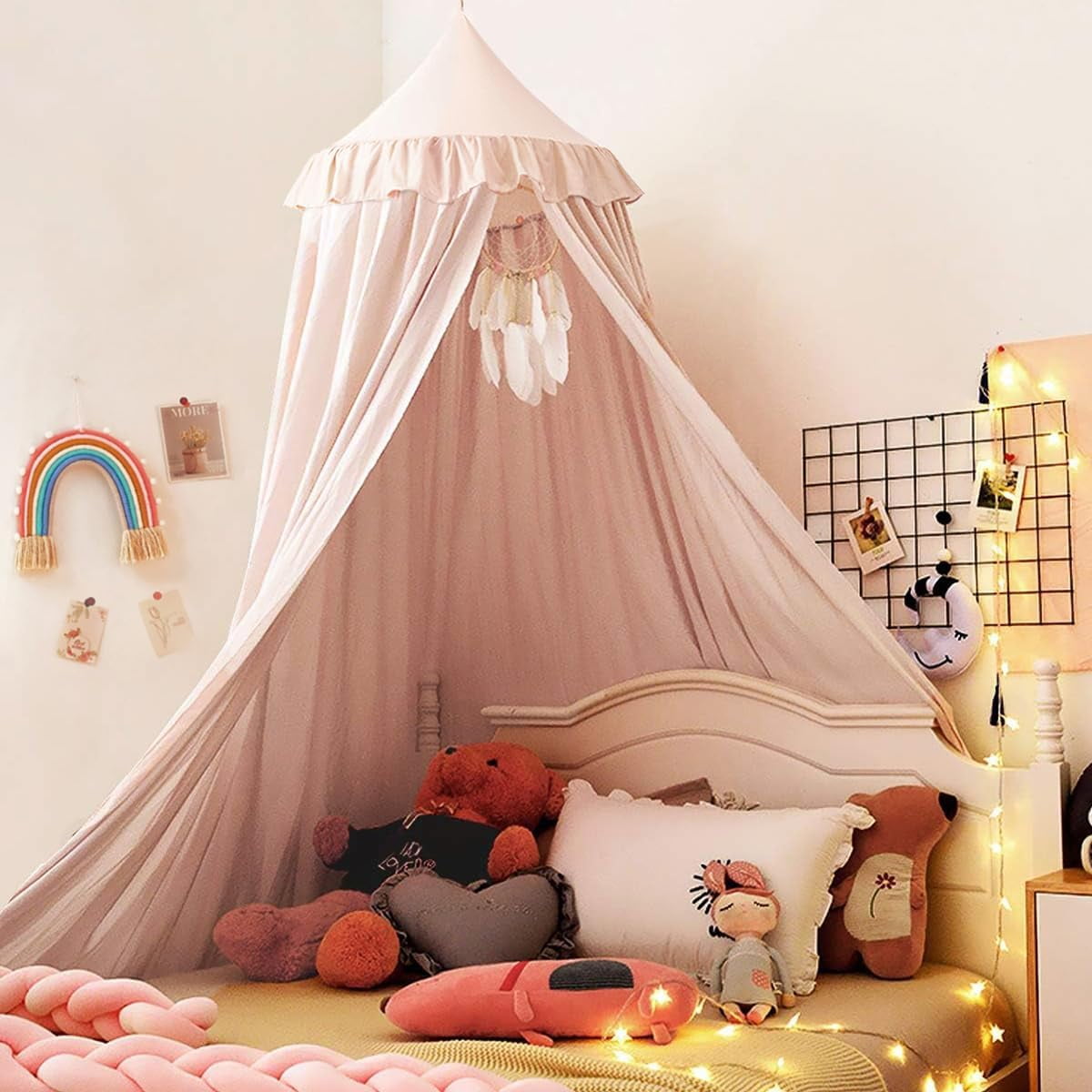 Decor Canopy for Kids Bed, Soft Smooth Playing Tent Canopy Girls Room ...