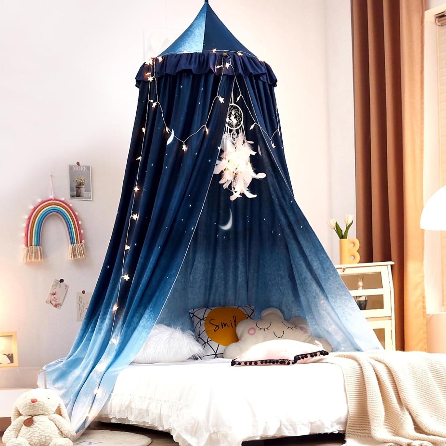 Decor Canopy for Kids Bed, Soft Smooth Playing Tent Canopy Girls Room ...