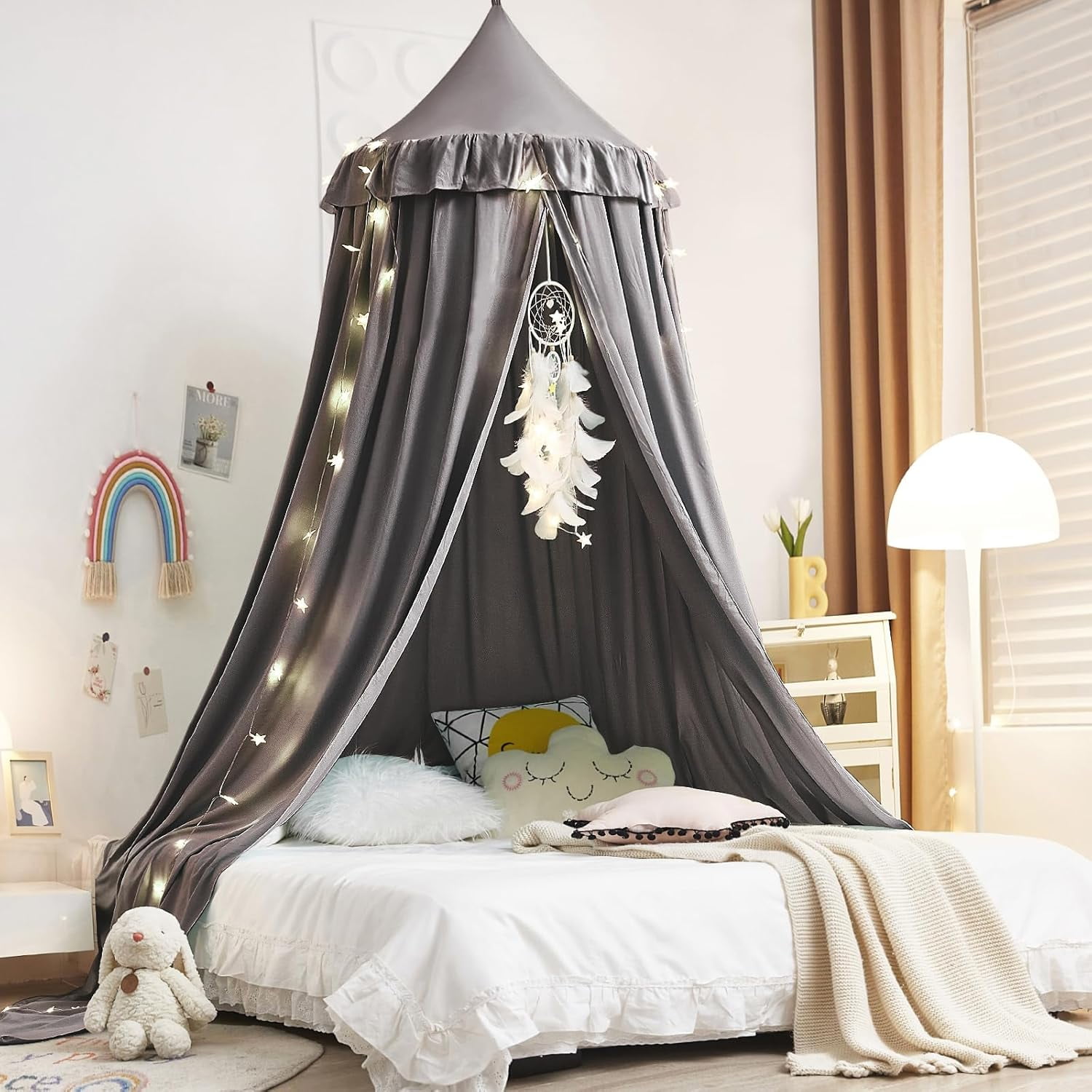 Decor Canopy for Kids Bed, Soft Smooth Playing Tent Canopy Girls Room ...