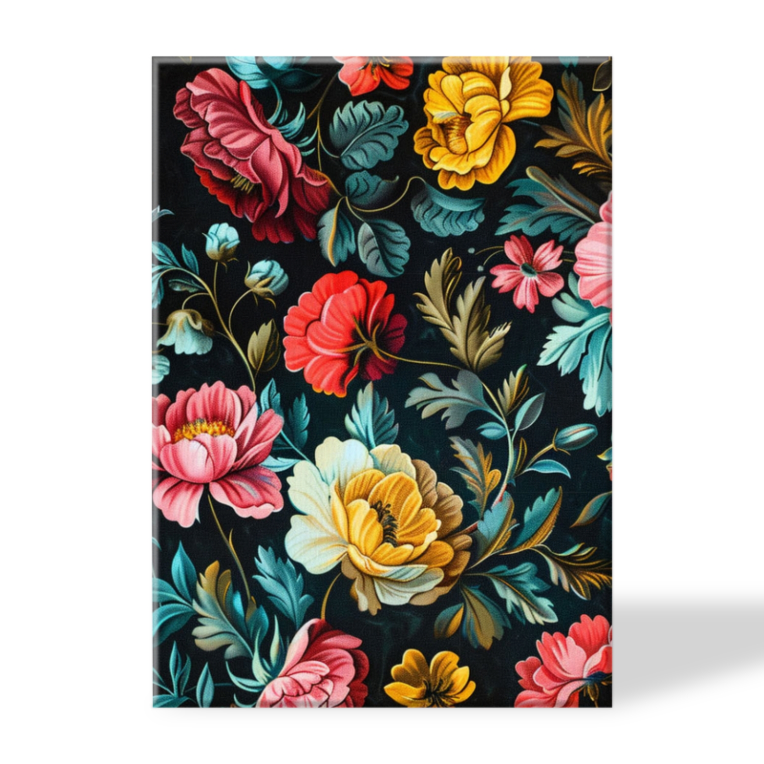 Decor Canvas Prints Framed Art Wall,Vintage-Inspired Floral Pattern ...