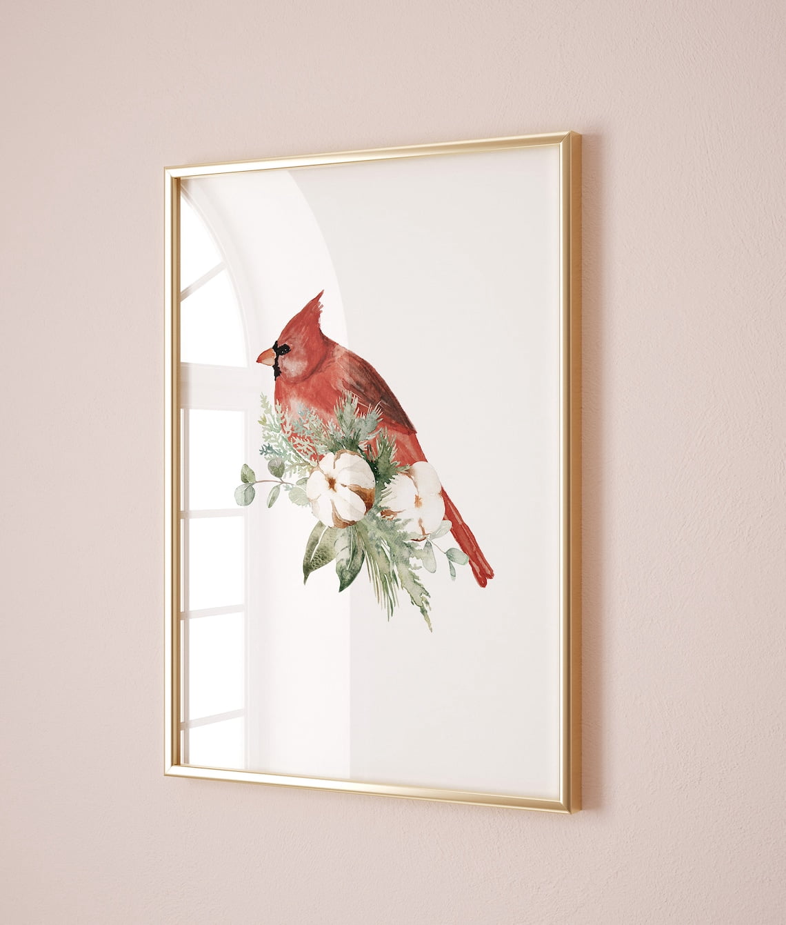 Decor Cardinal Bird Red Botanical Wall Art Rustic Seasonal Nature ...