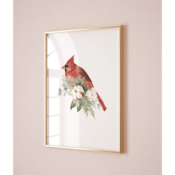 Decor Cardinal Bird Red Botanical Wall Art Rustic Seasonal Nature ...