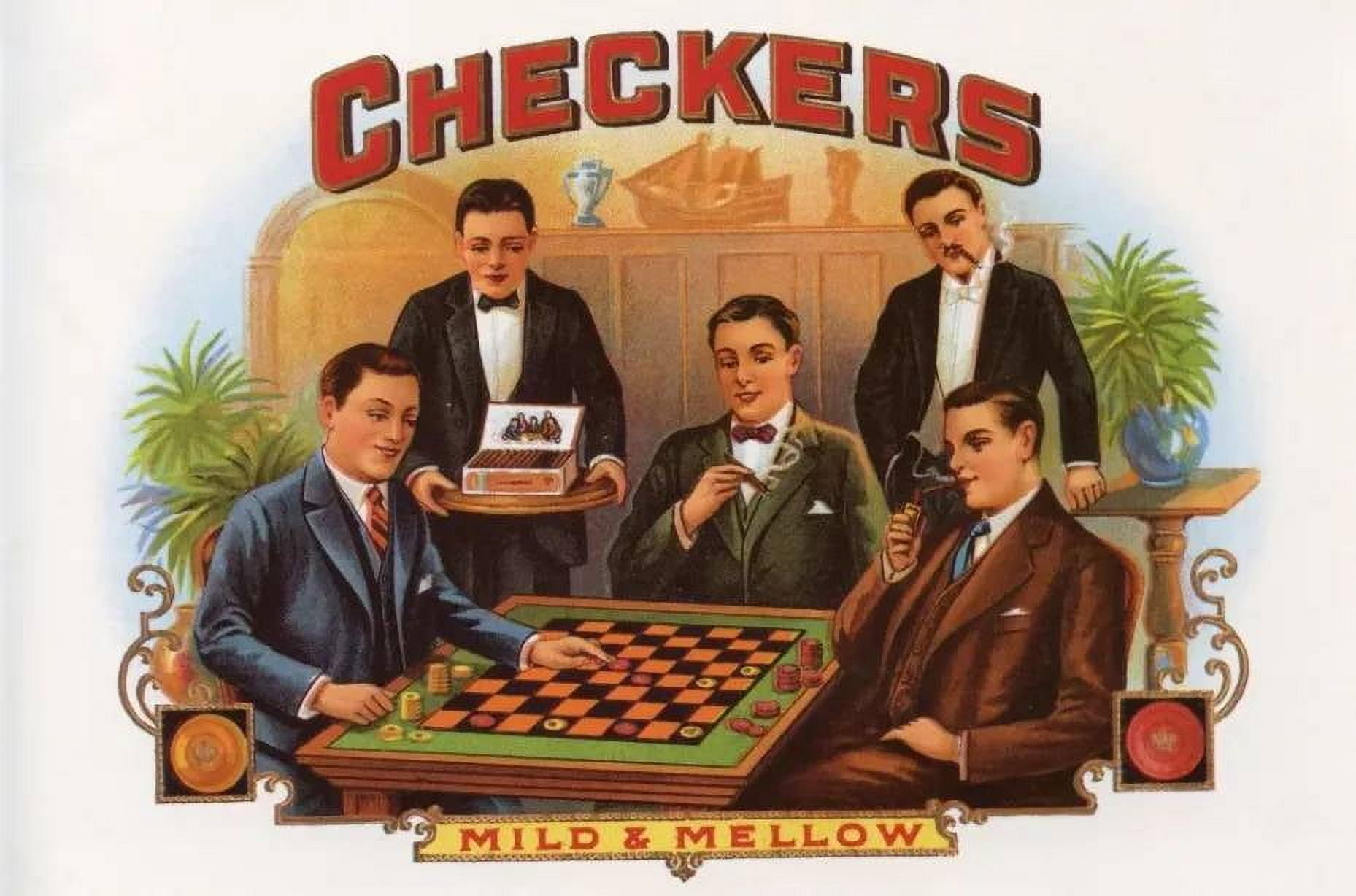Decor Cigar Poster. Fine Graphic Art Design. Checkers. Home Shop Wall ...
