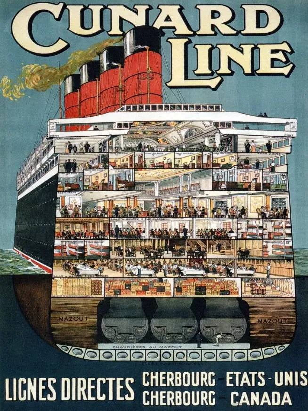 Decor Cunard direct Lines Travel Poster. Fine Graphic Design. Home Wall ...