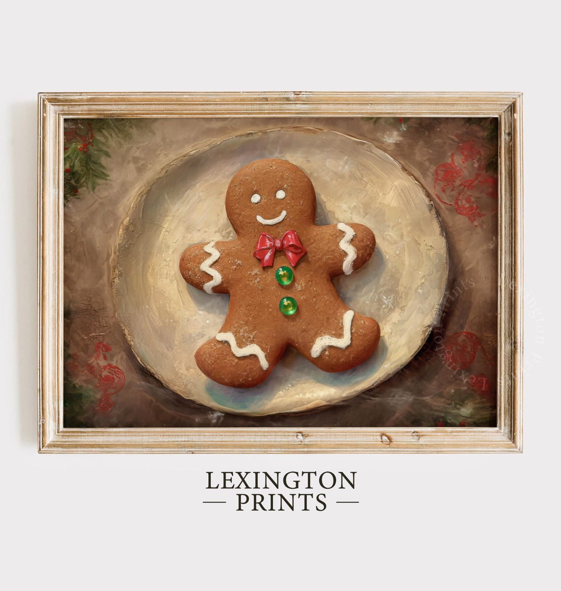 Decor Cute Gingerbread Man Cookie Wall Art Vintage Decoration Kitchen ...