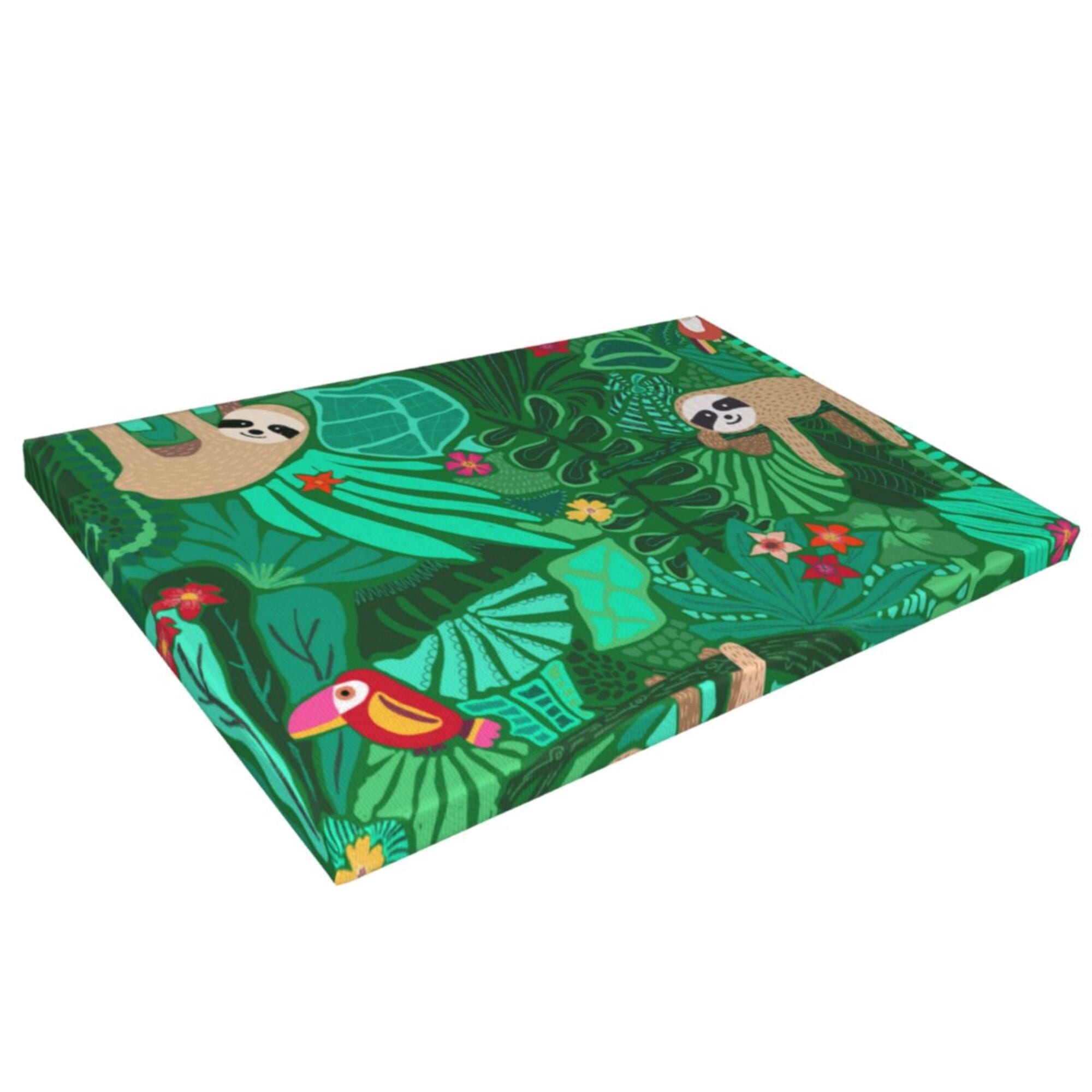 Decor Cute Sloths Hanging On Jungle Trees Wall Decor Bathroom Canvas ...