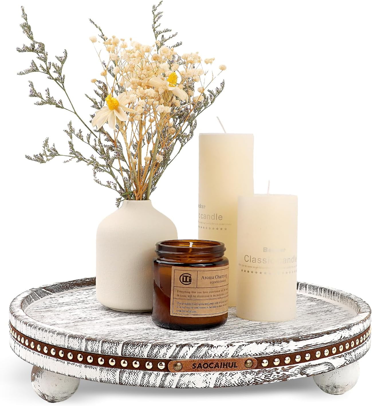 Decor Decorative Round Tray 11.81in for Home Decor for Coffee Table ...