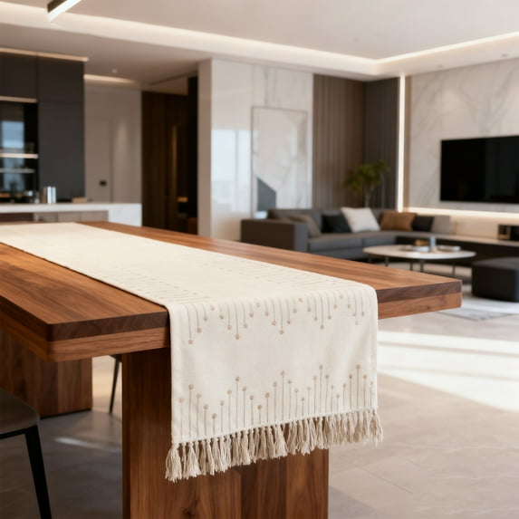 Decor, Dining Tables, American Table Runner Cotton Jacquardcut Flower ...