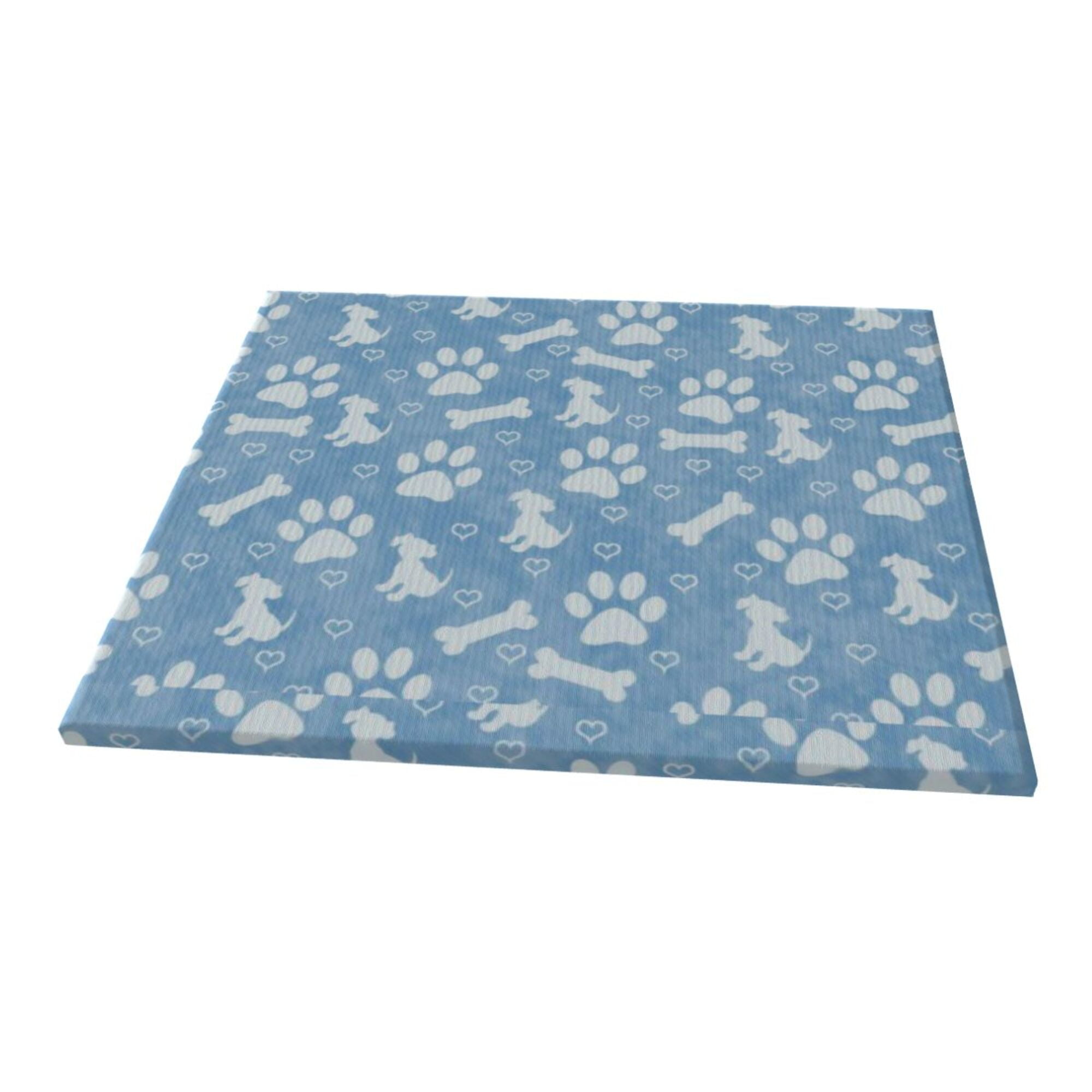 Decor Dog Paw Print Puppy Bone Wall Decor Bathroom Canvas Painting ...