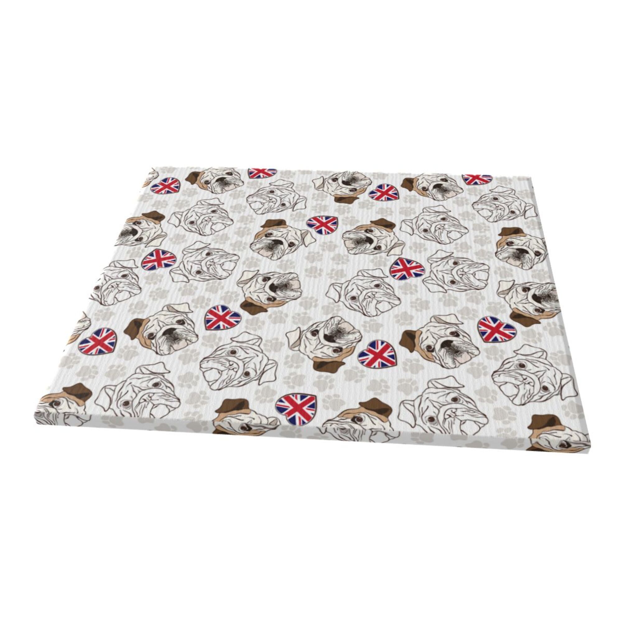 Decor English Bulldog Dog Paw Wall Decor Bathroom Canvas Painting ...