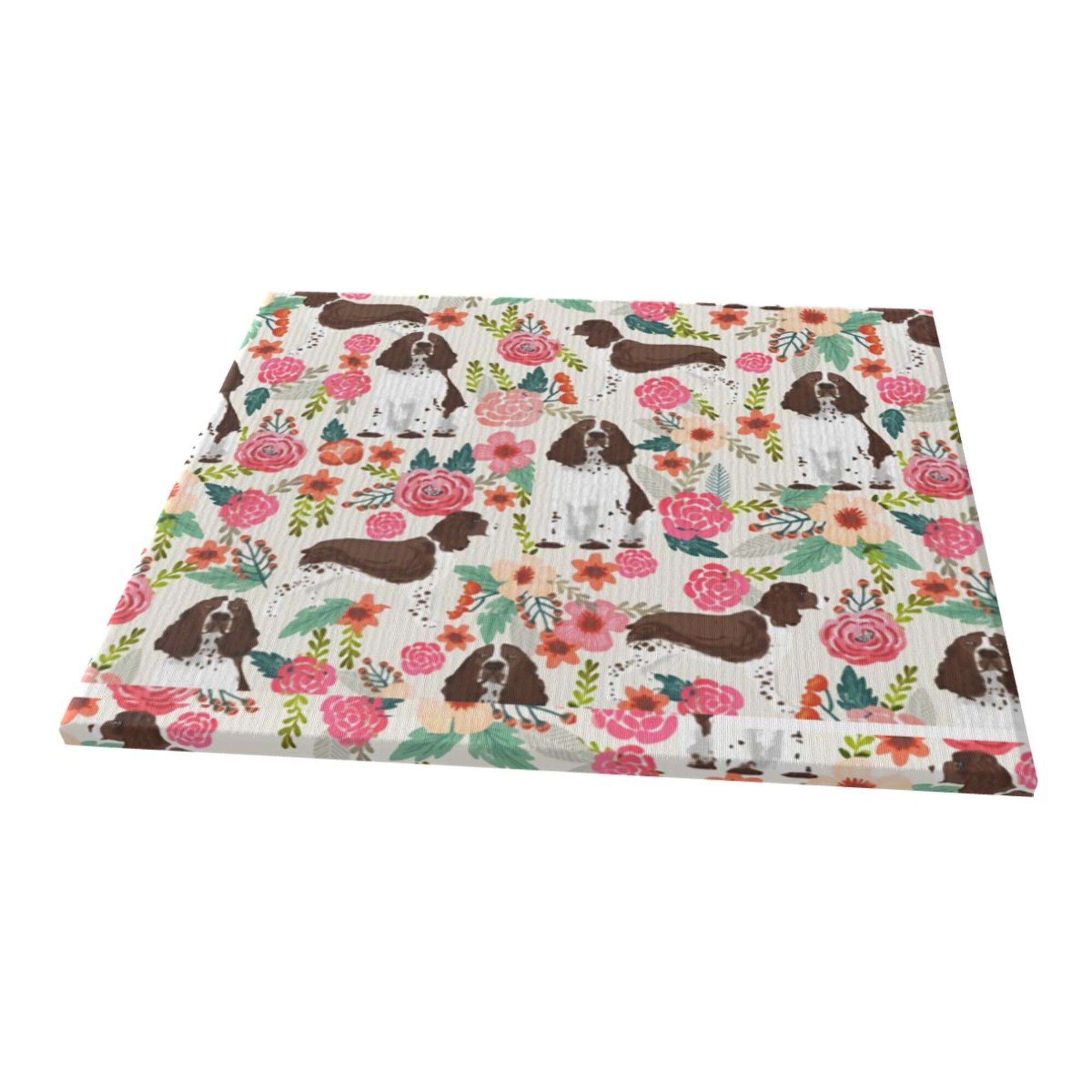 Decor English Springer Spaniel Floral Cute Florals Dog Design Wall ...