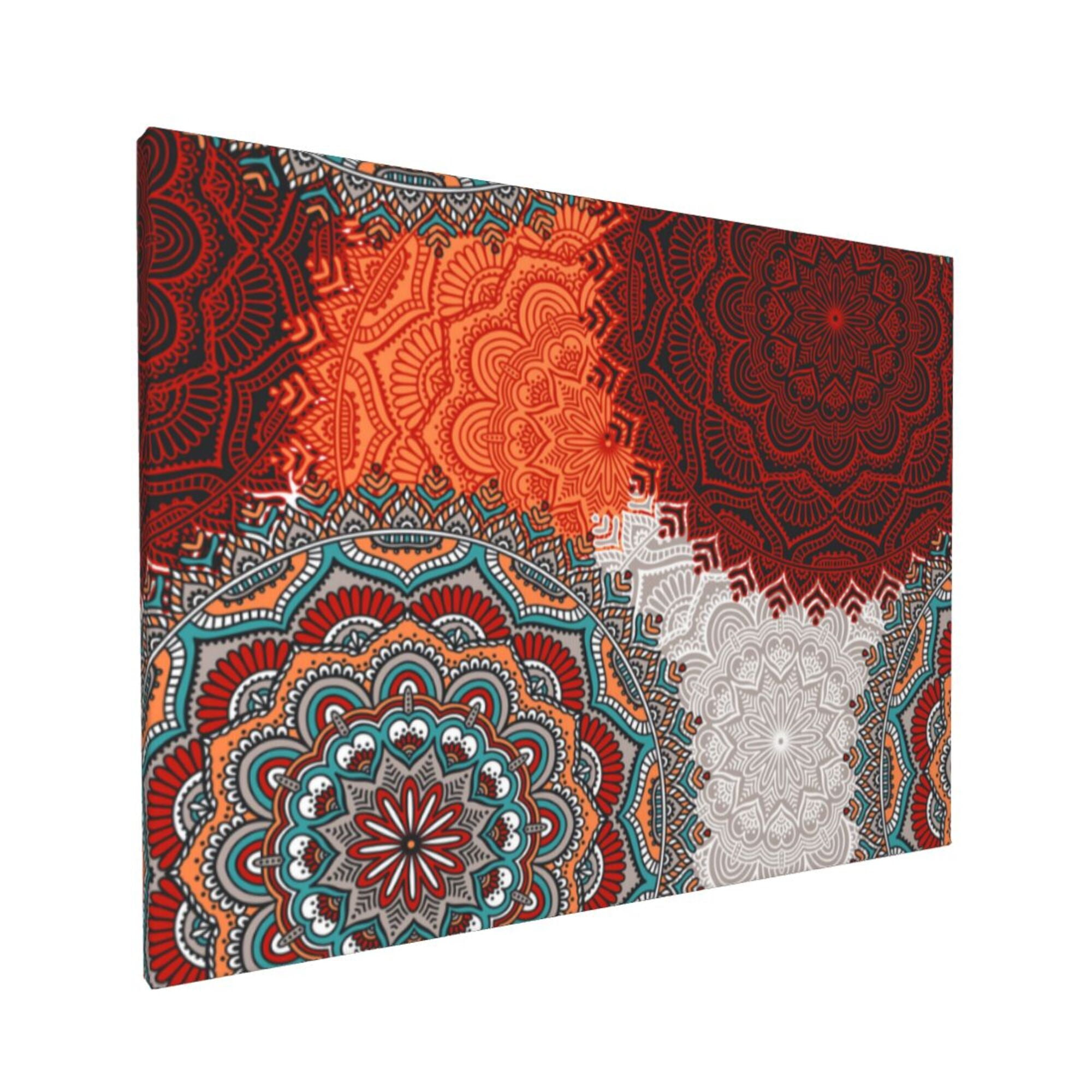 Decor Ethnic Floral Seamless Pattern Wall Decor Bathroom Canvas ...