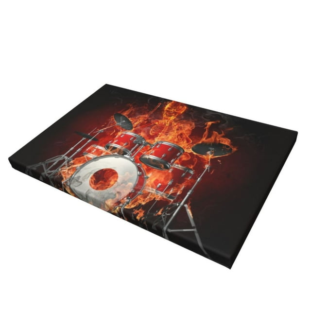 Decor Fire- Drum Set Wall Decor Bathroom Canvas Painting Modern ...