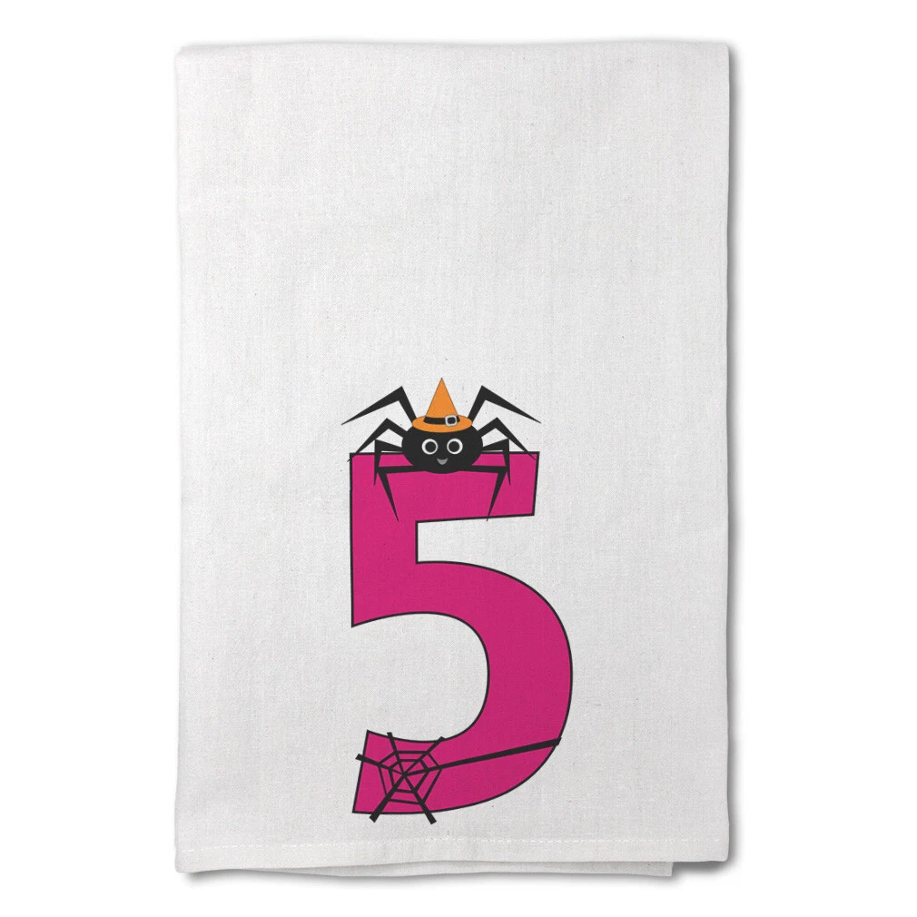 Decor Flour Kitchen Towels Halloween Number 5 Spider Web Halloween ...