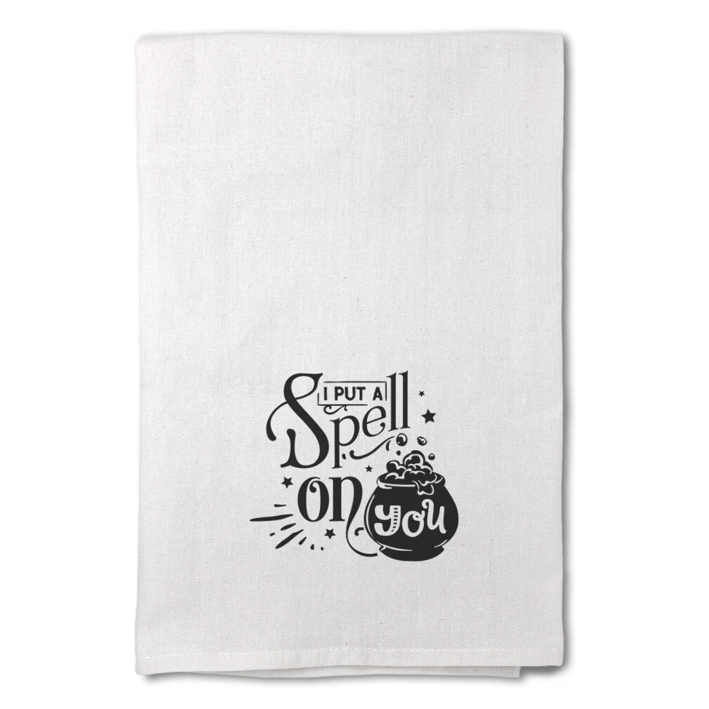 Decor Flour Kitchen Towels I Put A Spell On You Witch Potion Pot Style ...