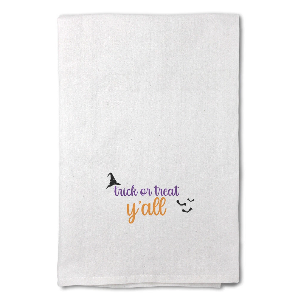 Decor Flour Kitchen Towels Trick Or Treat Y'All Cleaning Supplies Dish ...