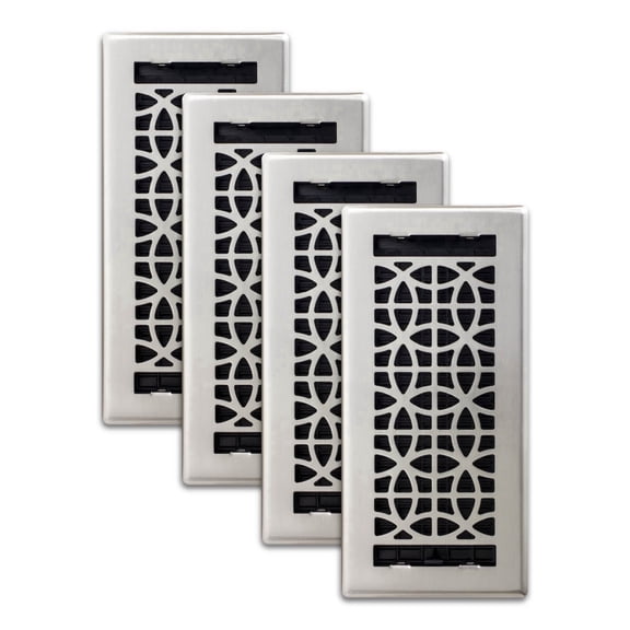 Decor Grates (4-Pack) 4x10 Scroll Design Floor Register Vent Cover ...
