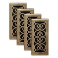 Decor Grates (4-Pack) 4x10 Scroll Floor Register Vent Cover, Adjustable ...