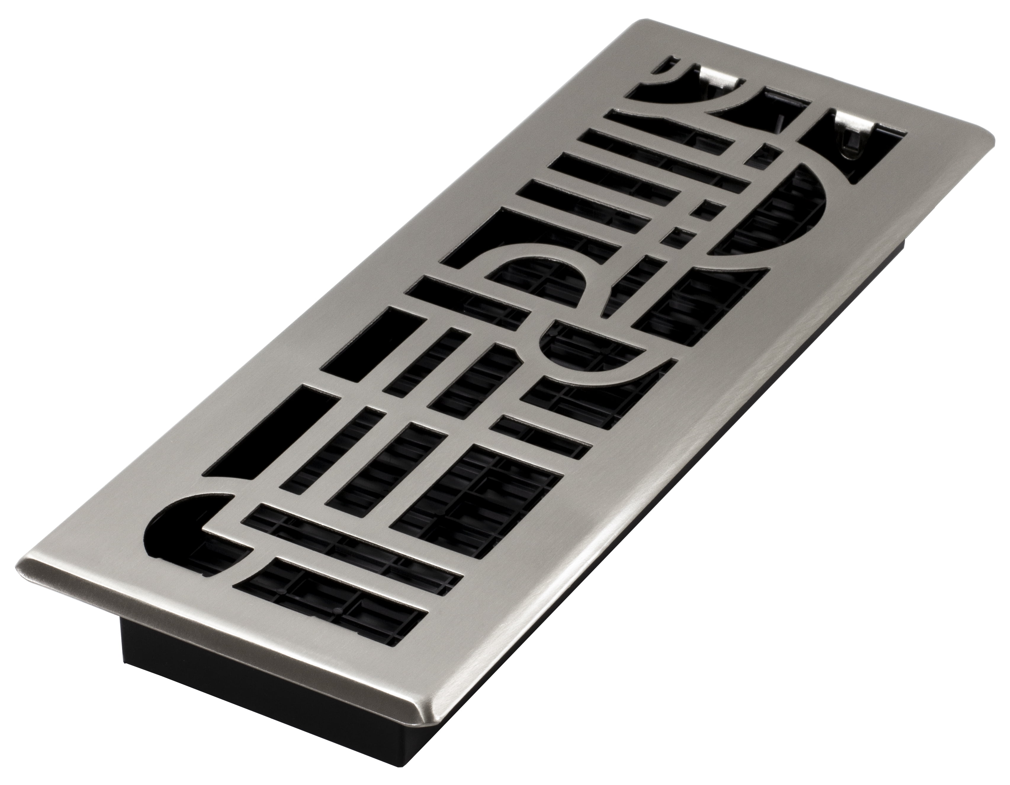 Decor Grates 4" x 14" Steel Plated Brushed Nickel Finish Art Deco ...