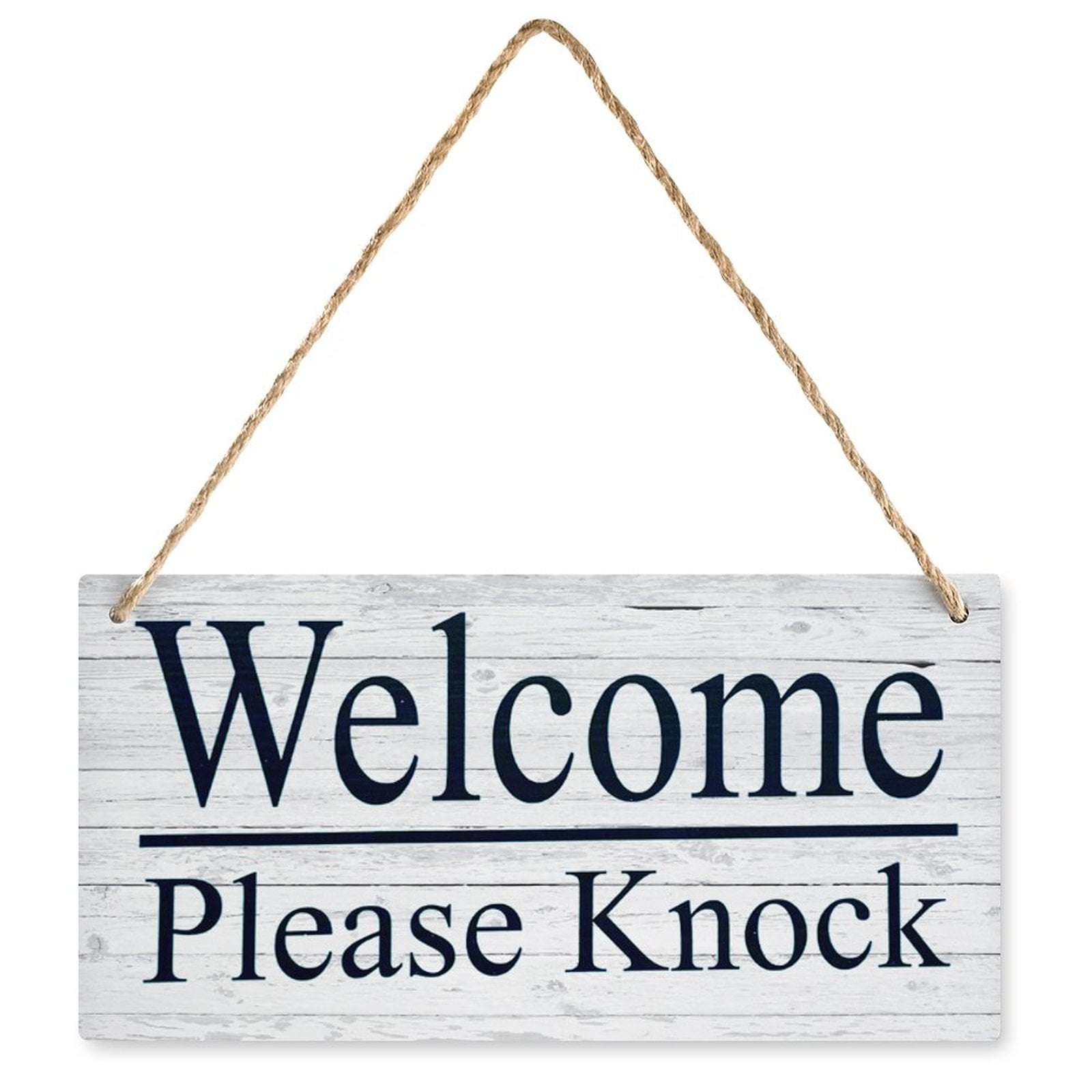 Decor Hanging Sign Welcome Please Knock Wood Door Sign Wooden Door Sign ...