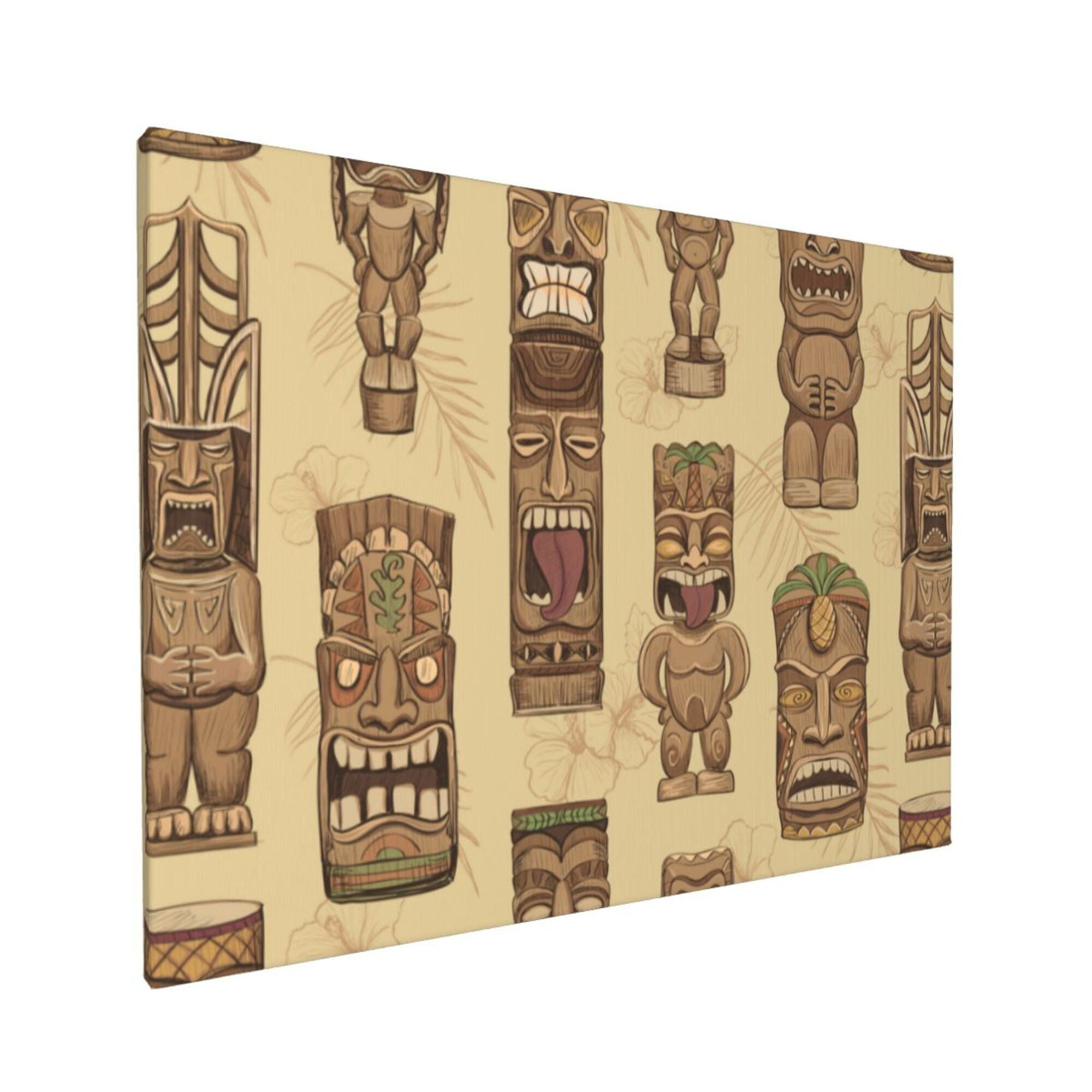 Decor Hawaii Tiki Mask Wall Decor Bathroom Canvas Painting Modern ...