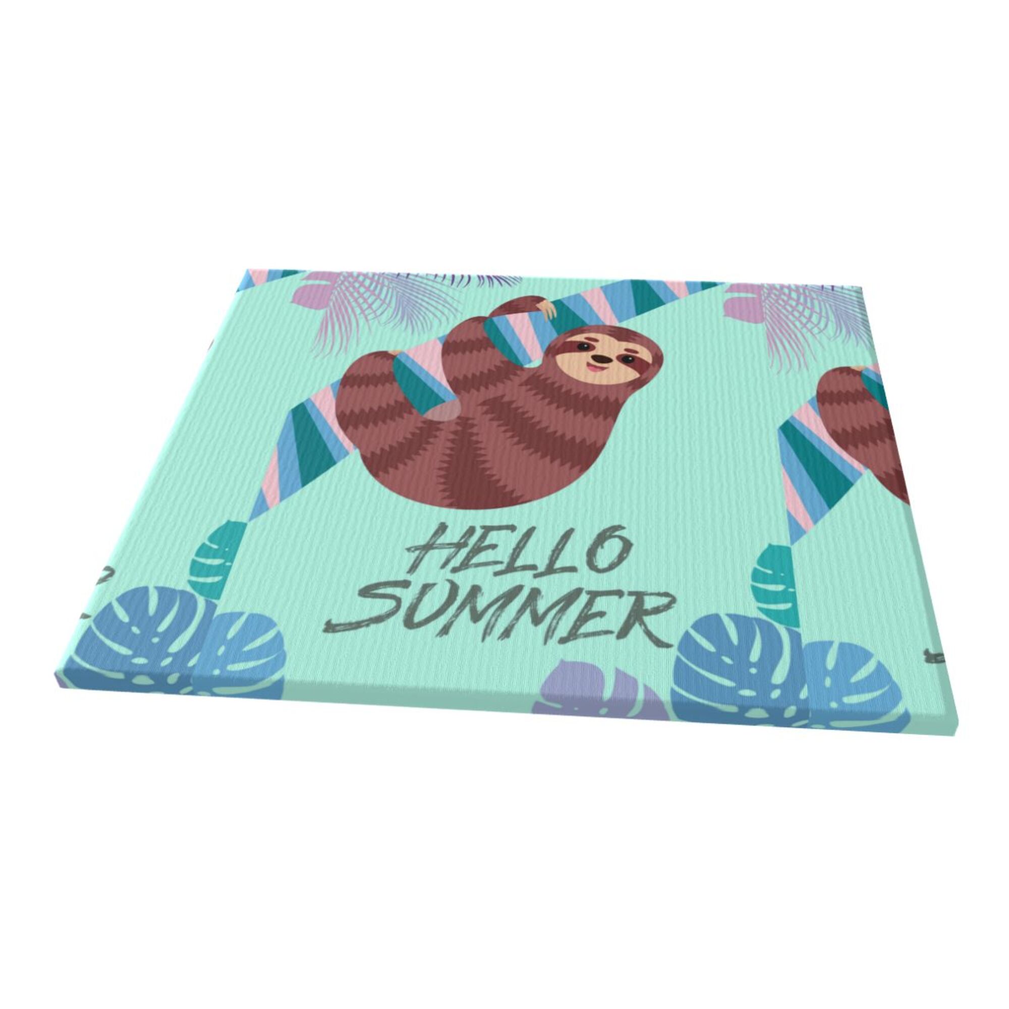 Decor Hello Summer Cute Sloth Wall Decor Bathroom Canvas Painting ...