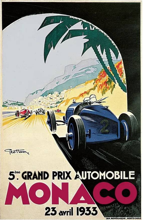Decor MONACO Poster.Grand Prix.CAr racing. Graphic Design. Home Wall ...