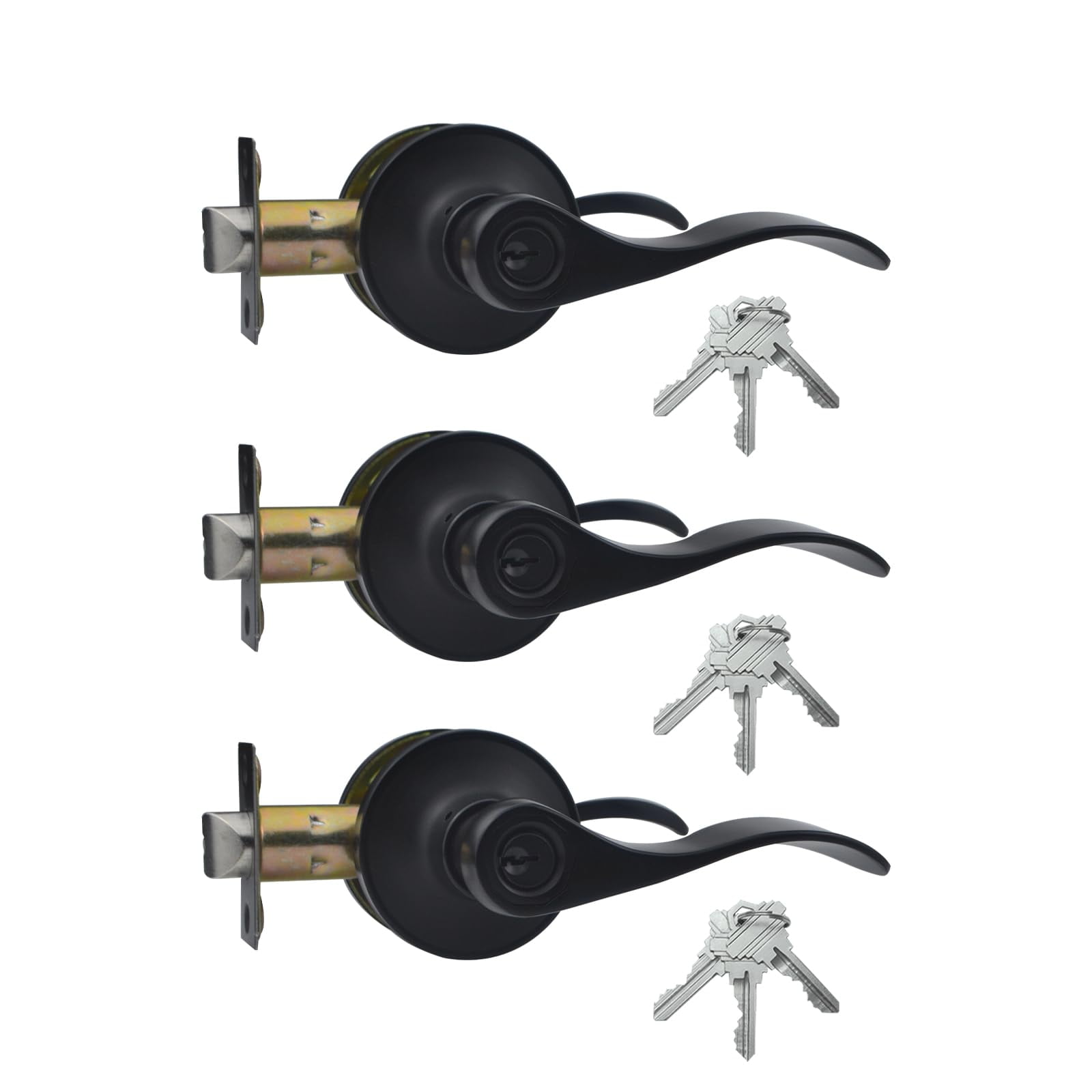 Decor Mo Wave Style Entry Door Lever, Keyed-Alike Entry Door Handle ...