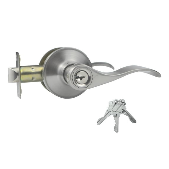 Decor Mo Wave Style Entry Door Lever, Zinc Alloy Lock, Keyed Alike ...