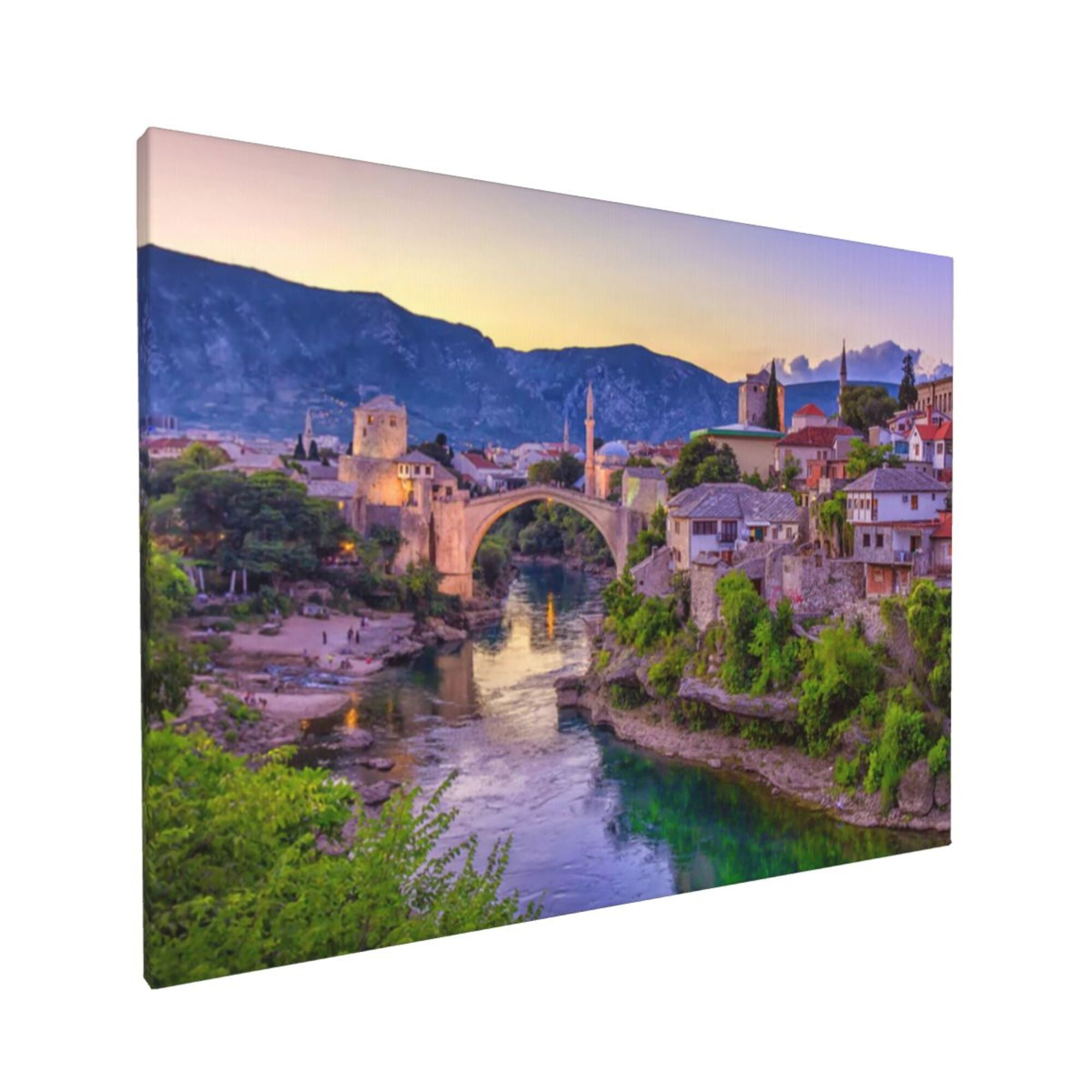 Decor Mostar Bridge Bosnia And Herzegovina Wall Decor Bathroom Canvas ...