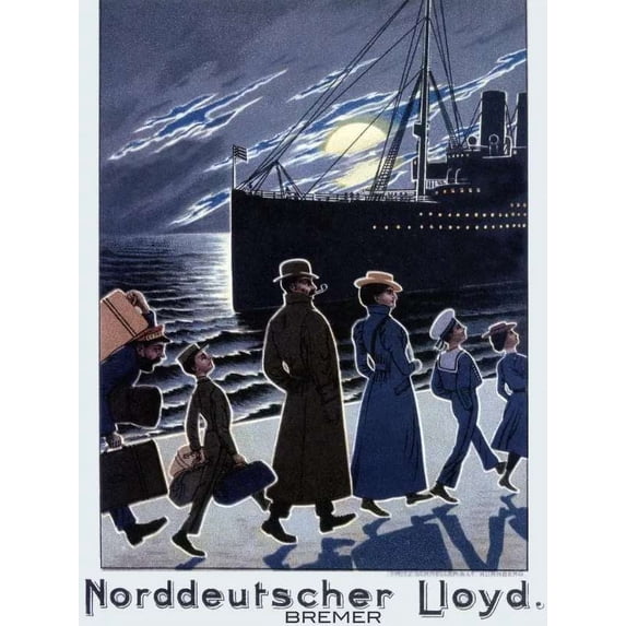 Decor North German Lloyd Travel Poster. Fine Graphic Design. Home Wall ...