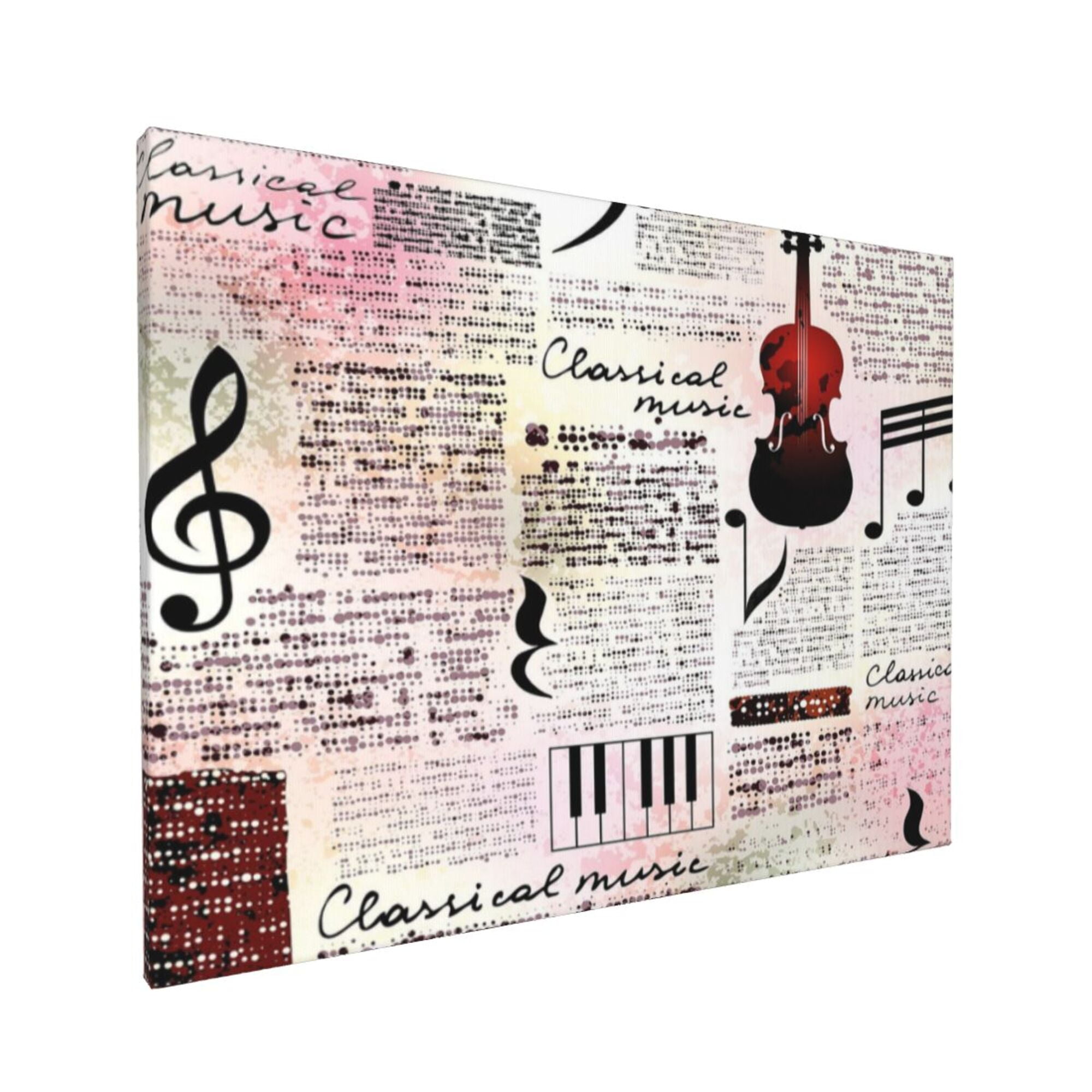 Decor Old Newspaper Decor, Classical Music Themed Instruments Piano ...