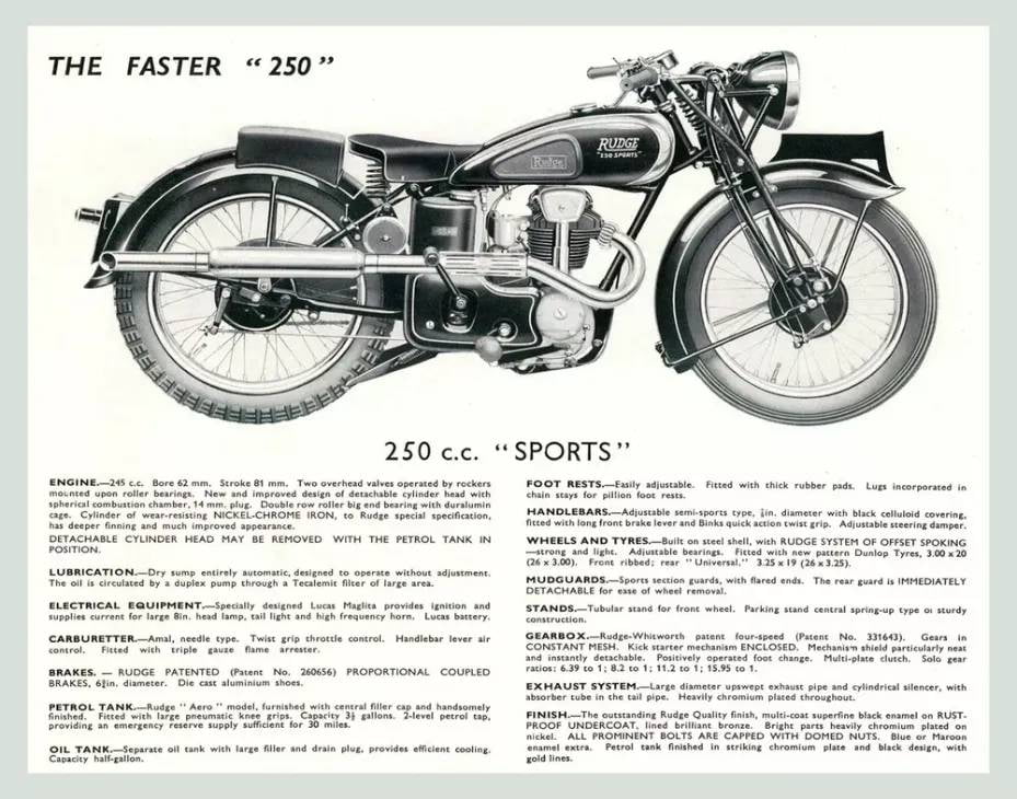 Decor POSTER.Office Home room Art Design.Rudge Motorcycle.Bike vintage ...