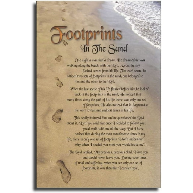 Decor Paintings Footprints in The Sand Poster Decorative Painting ...