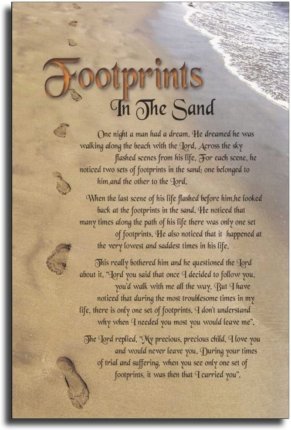 Decor Paintings Footprints in The Sand Poster Decorative Painting ...