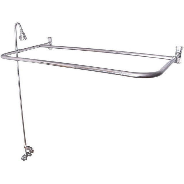 Decor Plumbing Tub/Shower Unit with 60" D Shaped Shower Rod, Polished ...