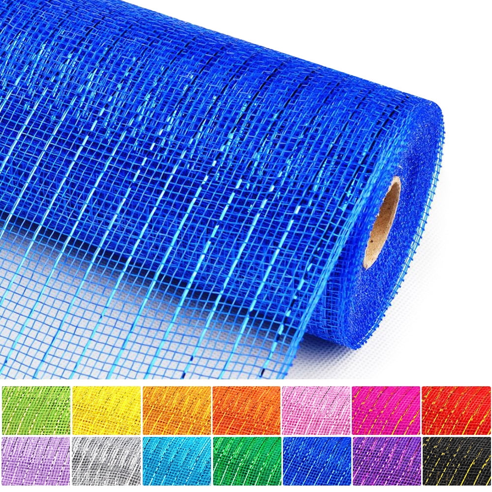 Decor Poly Mesh Ribbon, Solid/ Metallic Mesh Roll Floral Craft Wedding ...