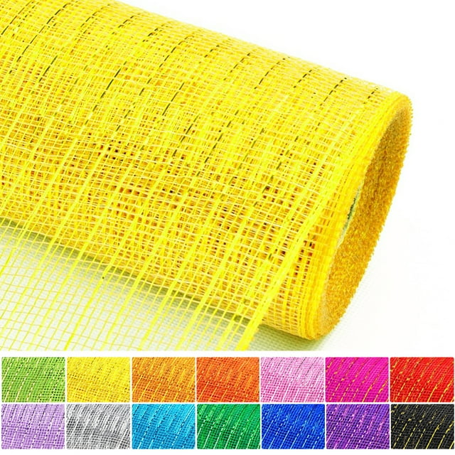 Decor Poly Mesh Ribbon, Solid/ Metallic Mesh Roll Floral Craft Wedding ...