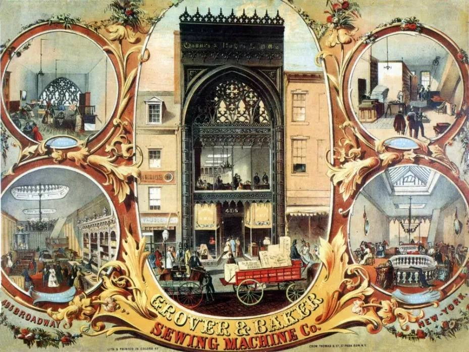 Decor Poster. Grove & Baker sewing machine. Fine Graphic Design. Wall ...