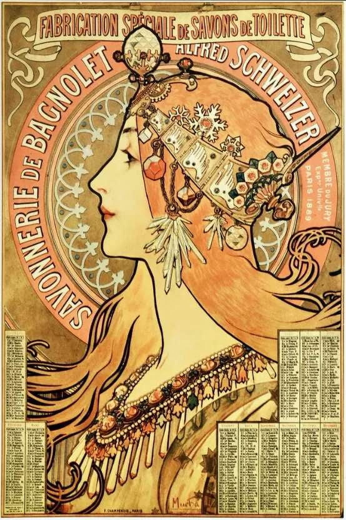 Decor Poster.Interior design Art Nouveau.Mucha Fashion Queen.Deco. 11 x ...