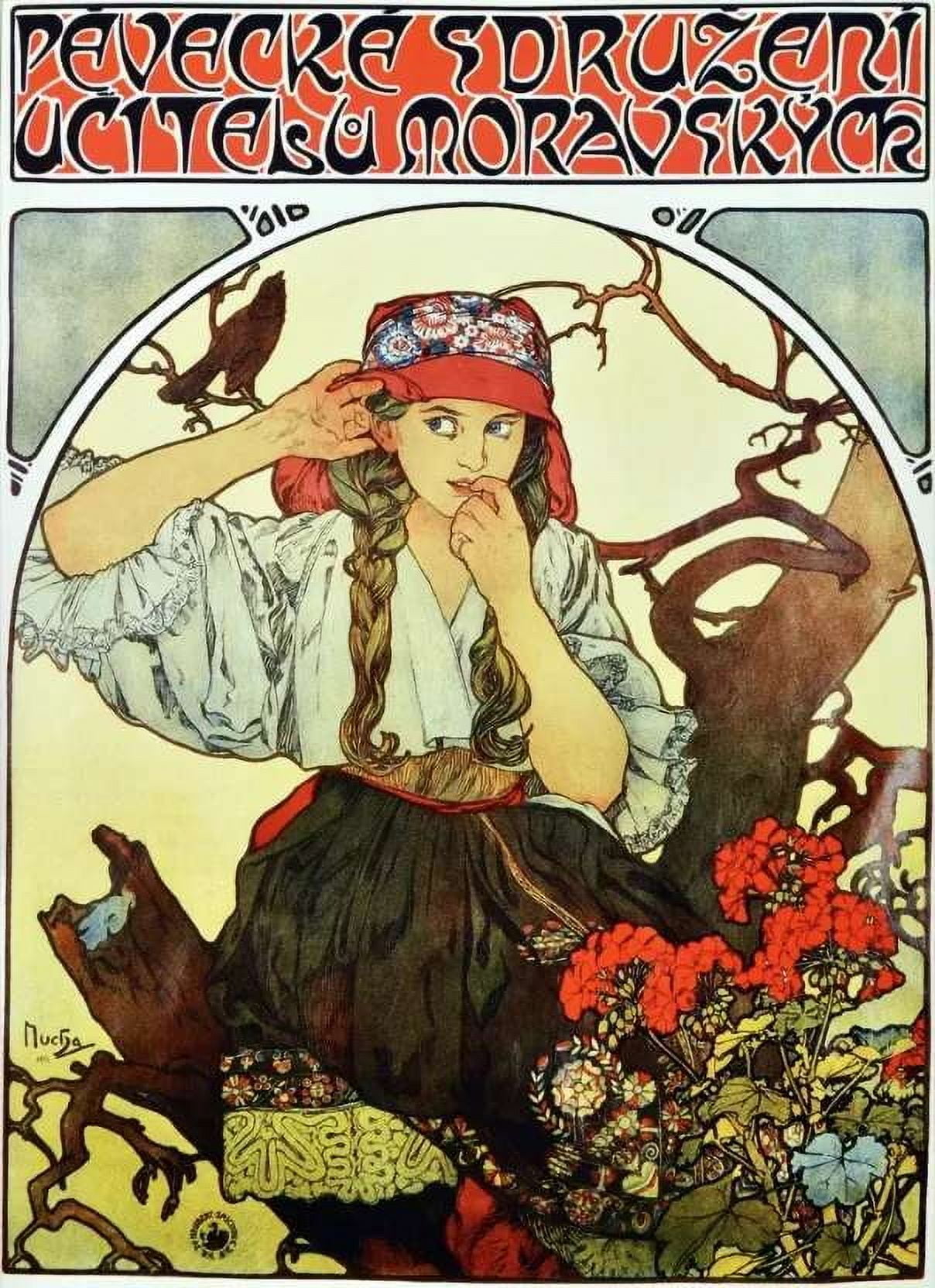 Decor Poster.Interior design Art Nouveau.Mucha French Nymph. 16 x 24 ...