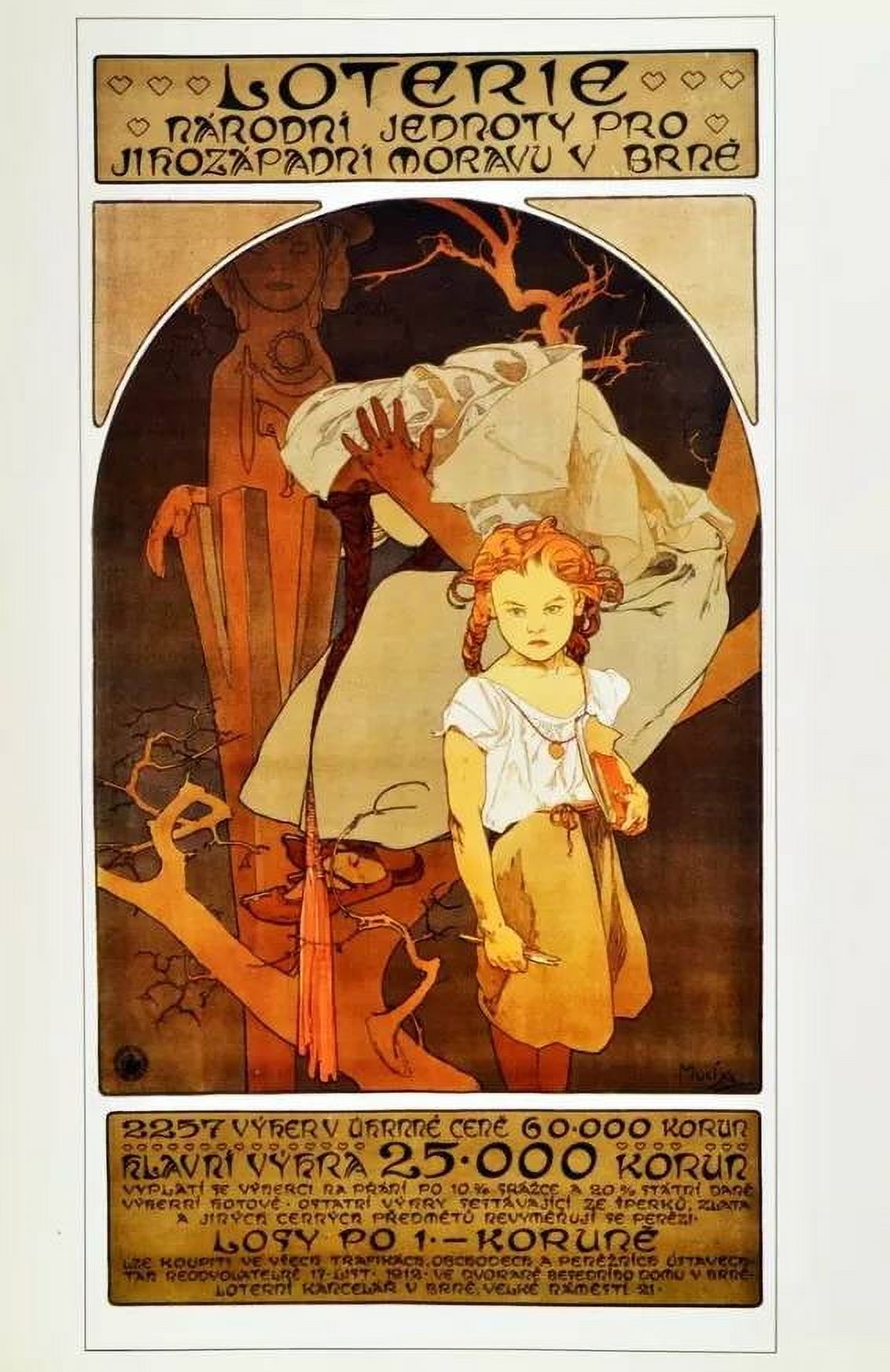 Decor Poster.Interior design Art Nouveau.Mucha French Nymph girl. 24 x ...